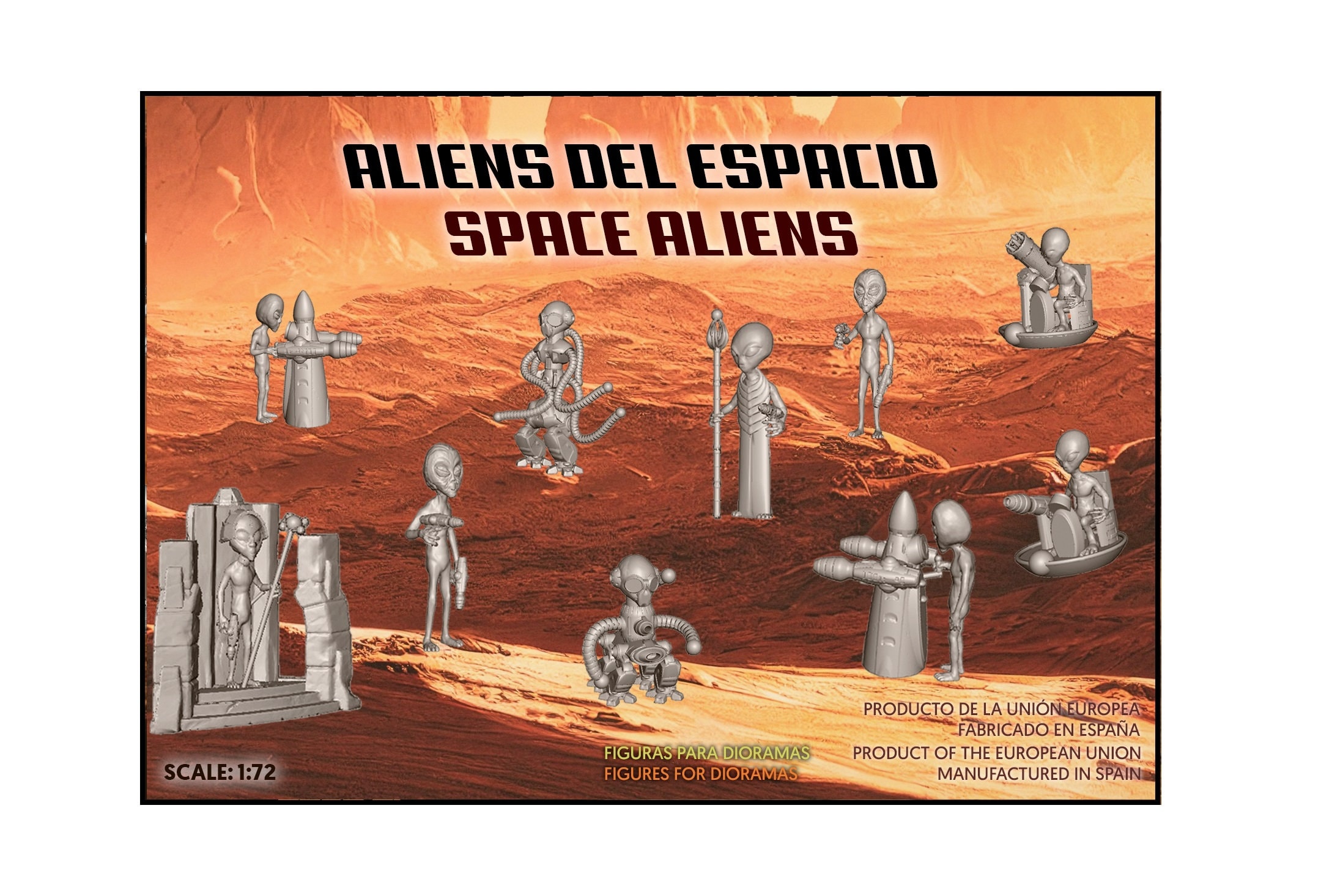 SPANISHWIT 14 Figuras De Alienigenas a Escala 1/72 14 Figures Aliens ...