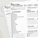Afternoon Tea Party Checklist | Guest List Checklist | Printable ...