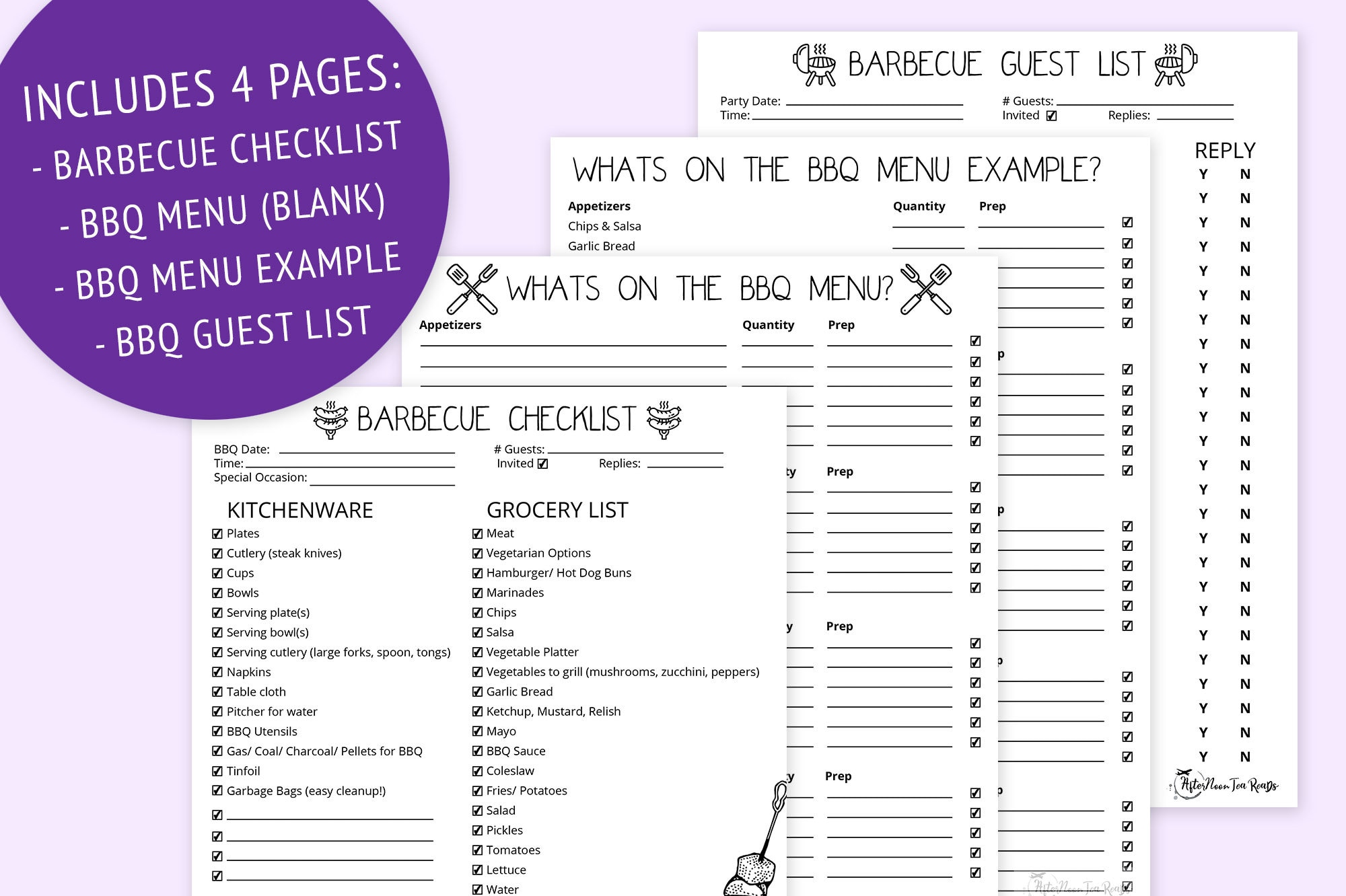 Summer BBQ Checklist | Fathers Day Barbecue Planner | Guest List ...