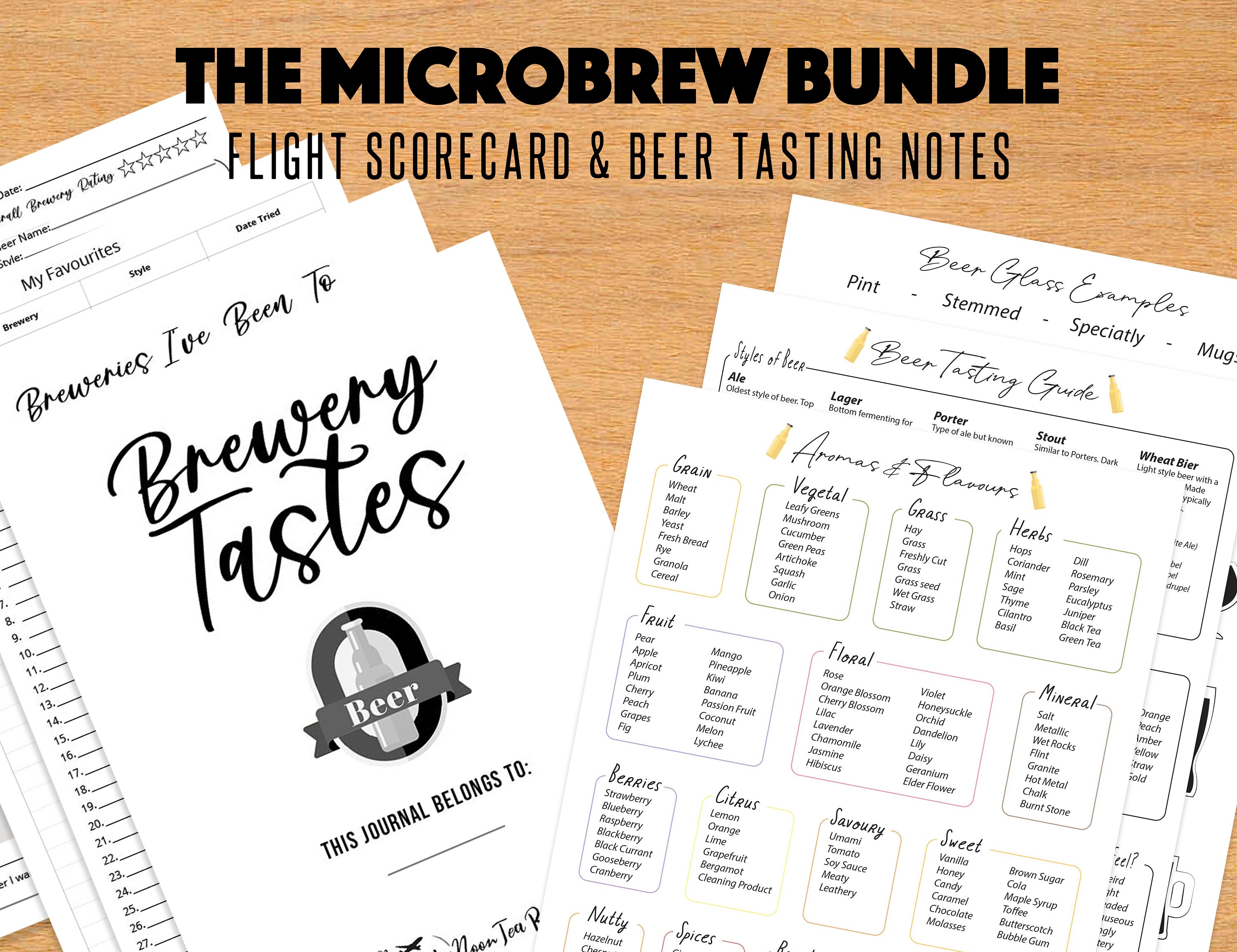 The Microbrew Beer Tasters BUNDLE Beer Tasting Flight Scorecard ...
