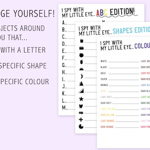 Printable Travel Bundle for Kids: I Spy Checklists - Etsy