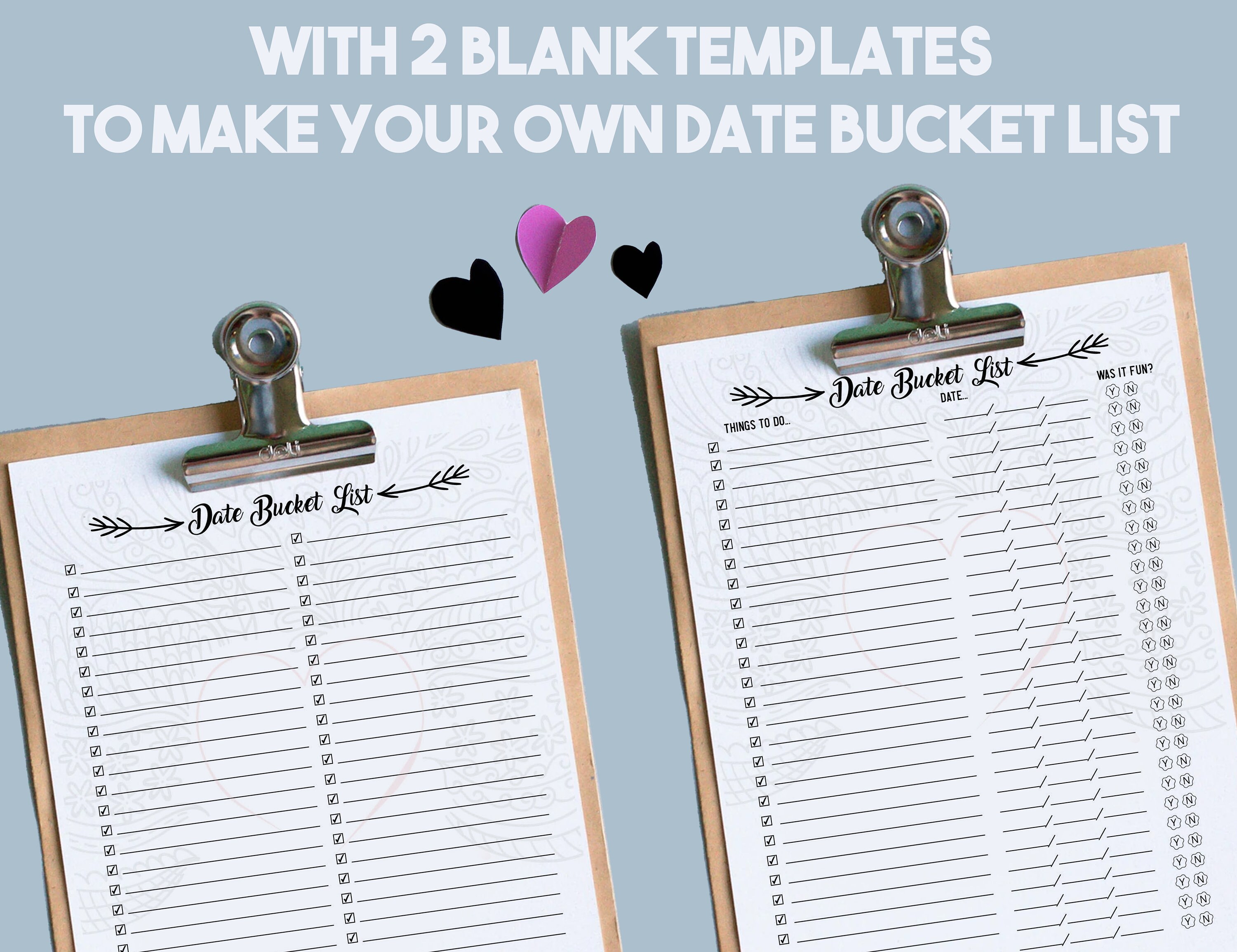 52 Date Night Ideas with Blank Template to Add Your Own Date Ideas Date ...