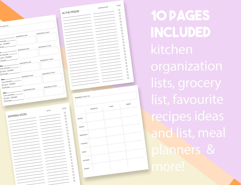 Editable Meal Plan Printable PDF Make Meal Prep Easier Zero Food Waste ...