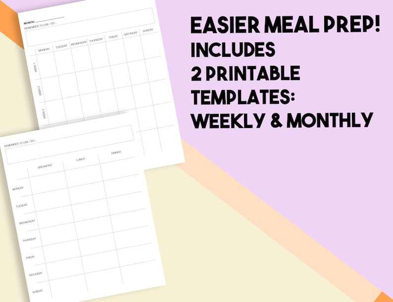 Editable Meal Plan Printable PDF | Make Meal Prep Easier | Zero Food ...