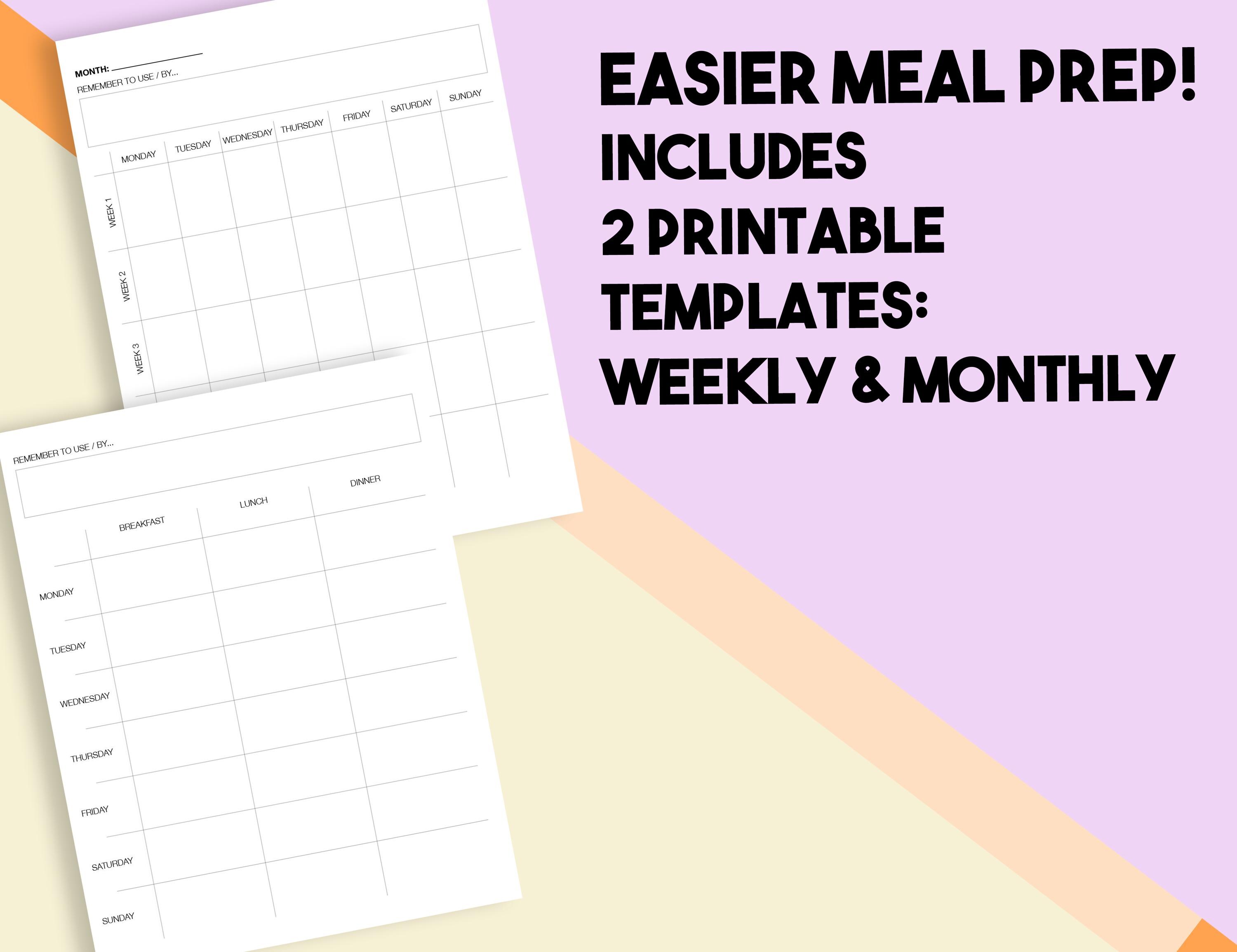 Editable Meal Plan Printable PDF | Make Meal Prep Easier | Zero Food ...