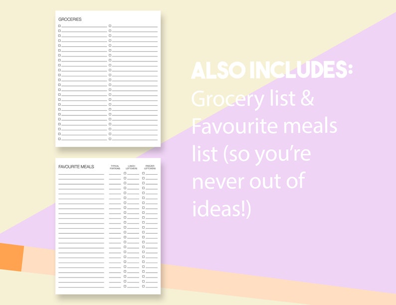 Editable Meal Plan Printable PDF Make Meal Prep Easier Zero Food Waste ...
