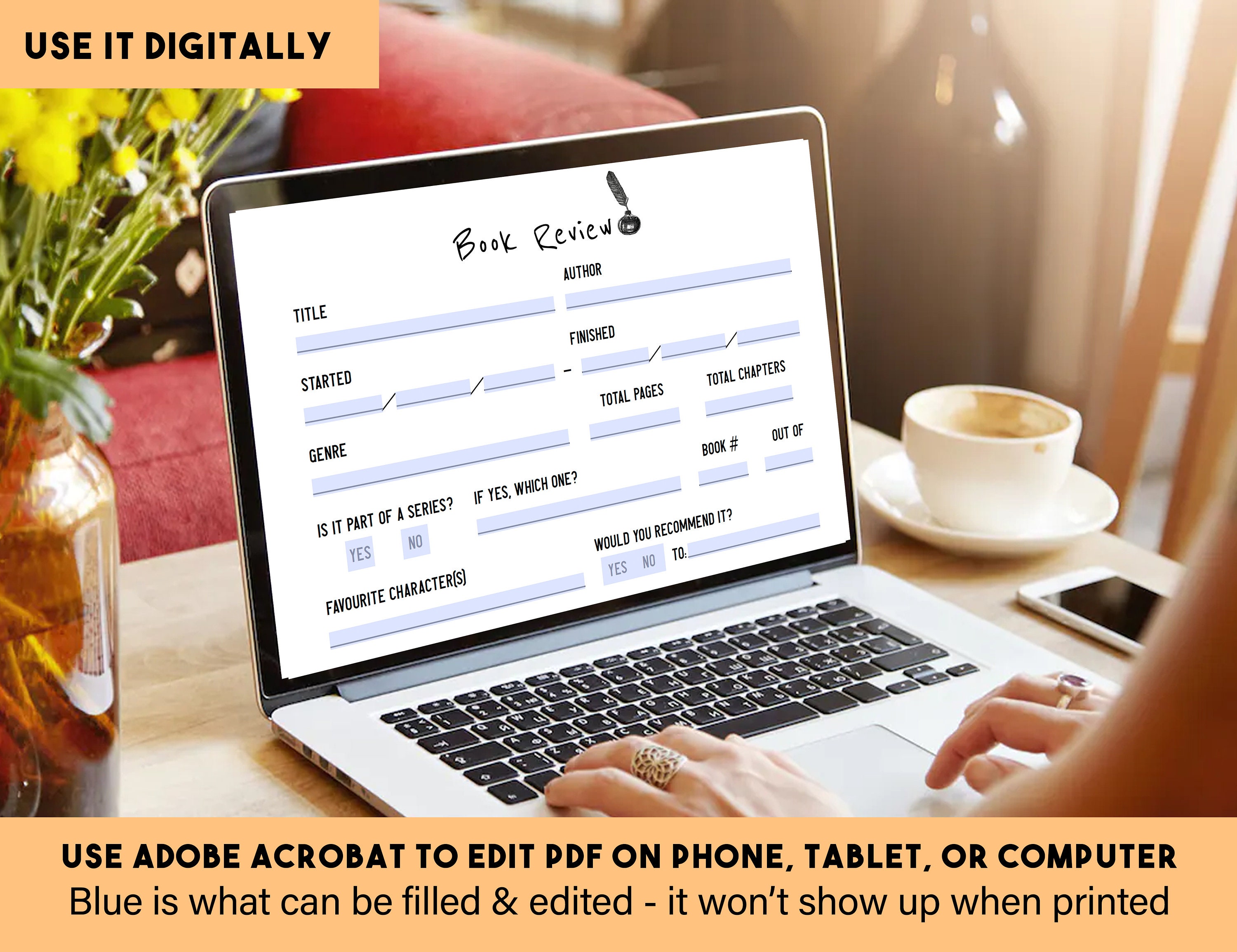 Book Review Template Printable Reading Journal Rate Books You Read ...