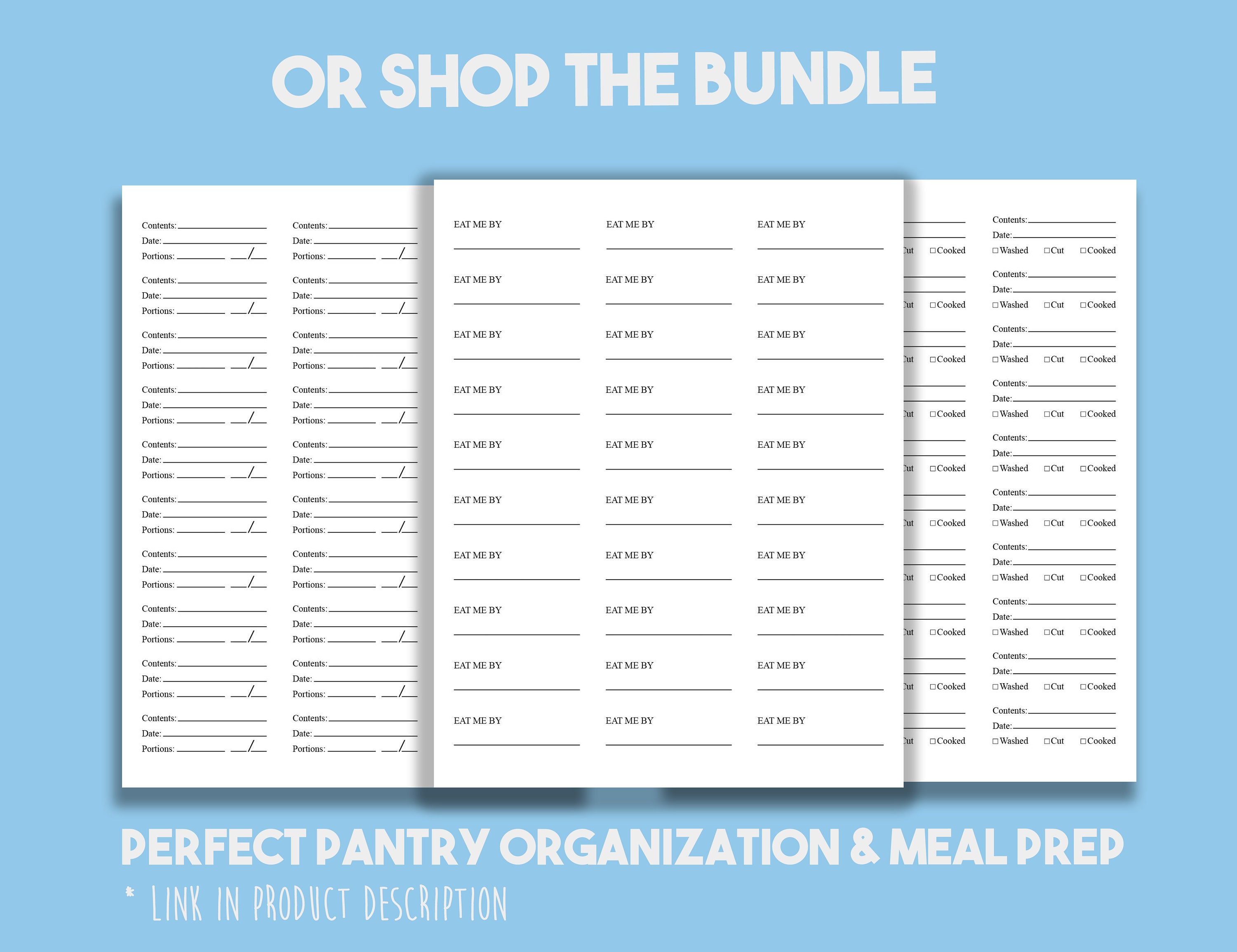 Meal Prep Food Labels Printable PDF | Fridge & Freezer Organization ...