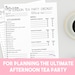 Afternoon Tea Party Checklist | Guest List Checklist | Printable ...