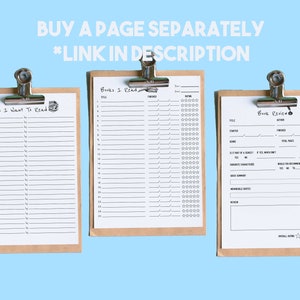 Reading Bundle: Book Review, Tracker, Wish List, Bookmarks (digital ...