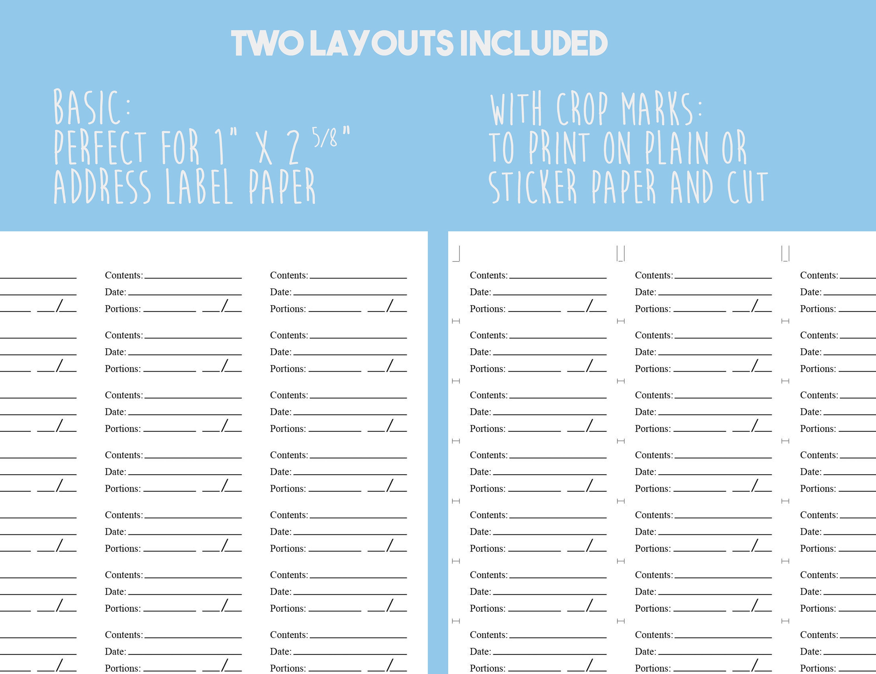 Food Labels Printable Bundle: Expiration, Freezer, Meal Prep (avery ...