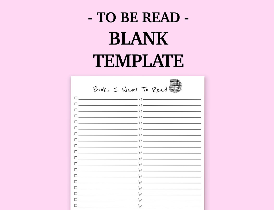 Reading List Checklist: Book Tracker Printable Template (PDF) - Etsy