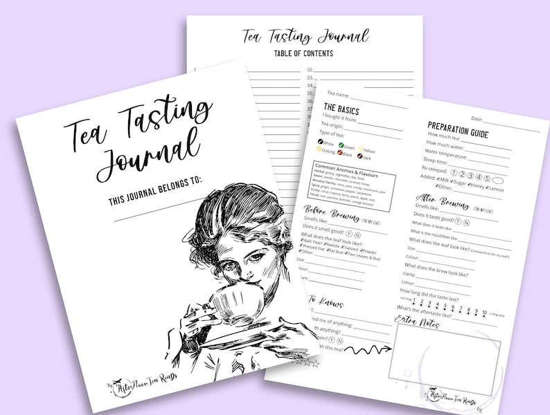 Tea Lovers Printable Bundle: Tea Tasting Journal & Afternoon Tea Party ...