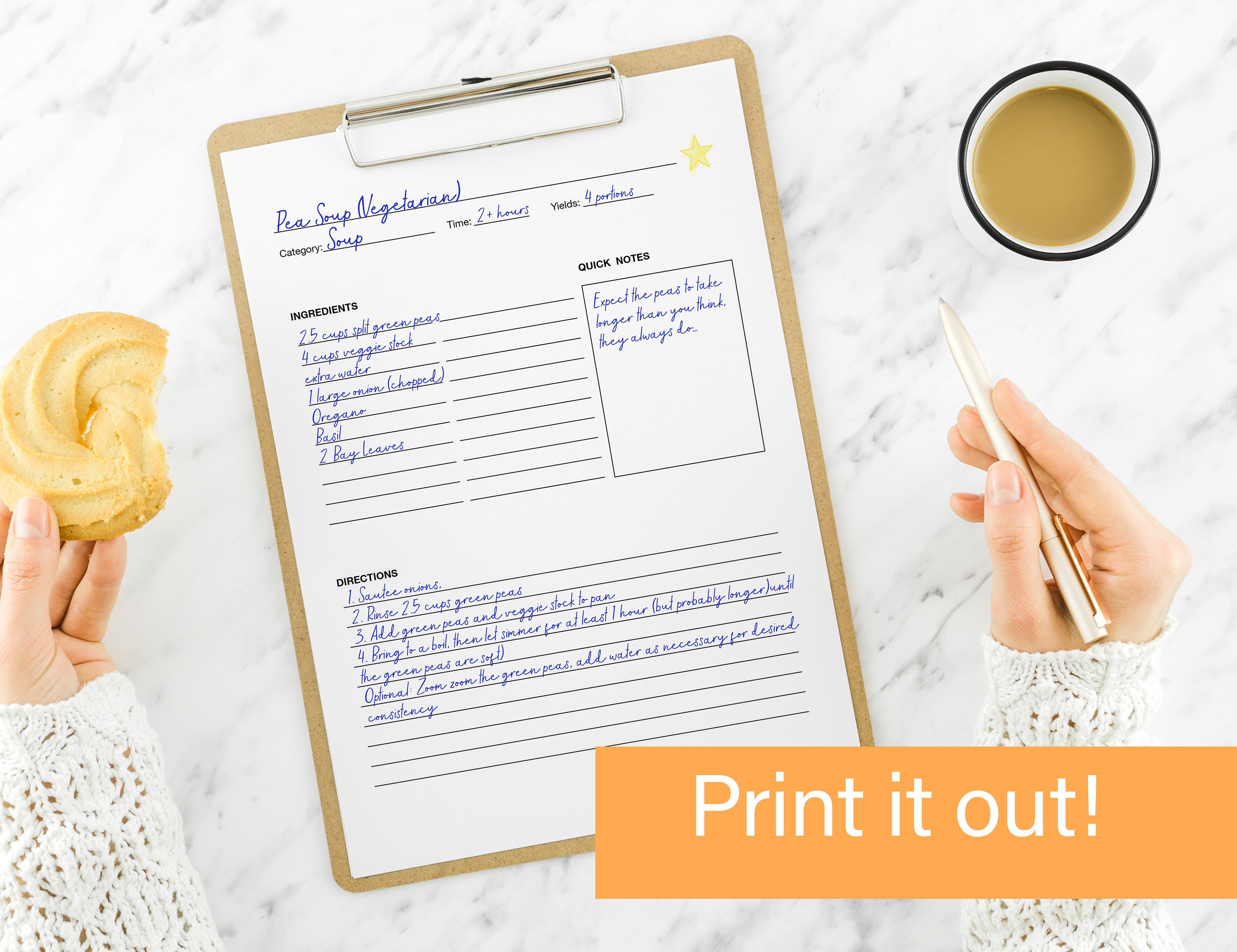 Recipe Book Printable PDF Template Fill in Your Own Recipes Recipe ...