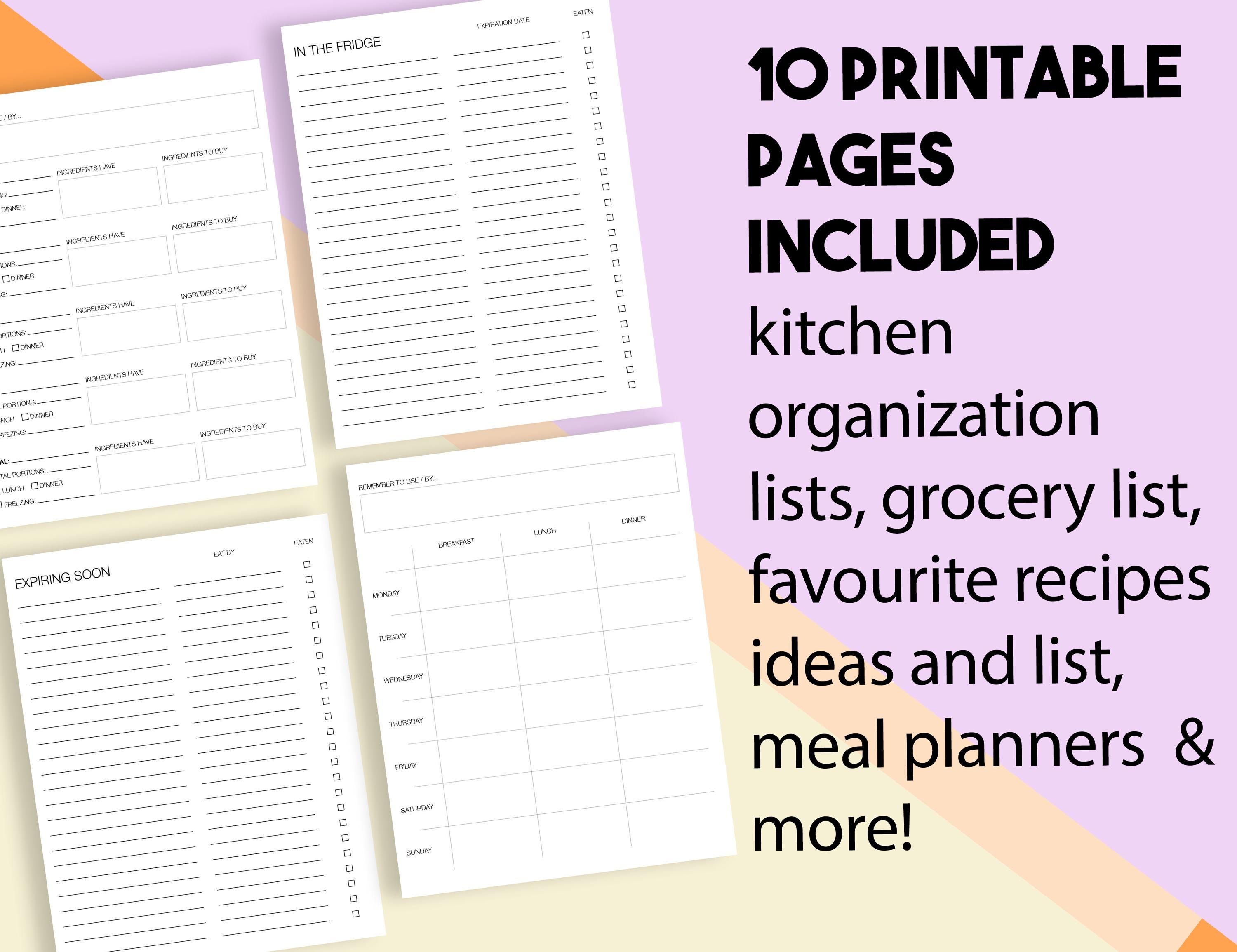 Complete Meal Plan Printable PDF With Labels | Zero Food Waste ...