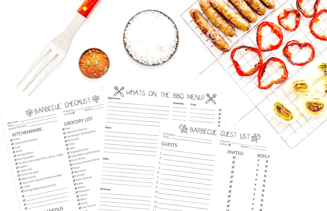 Summer BBQ Checklist | Fathers Day Barbecue Planner | Guest List ...