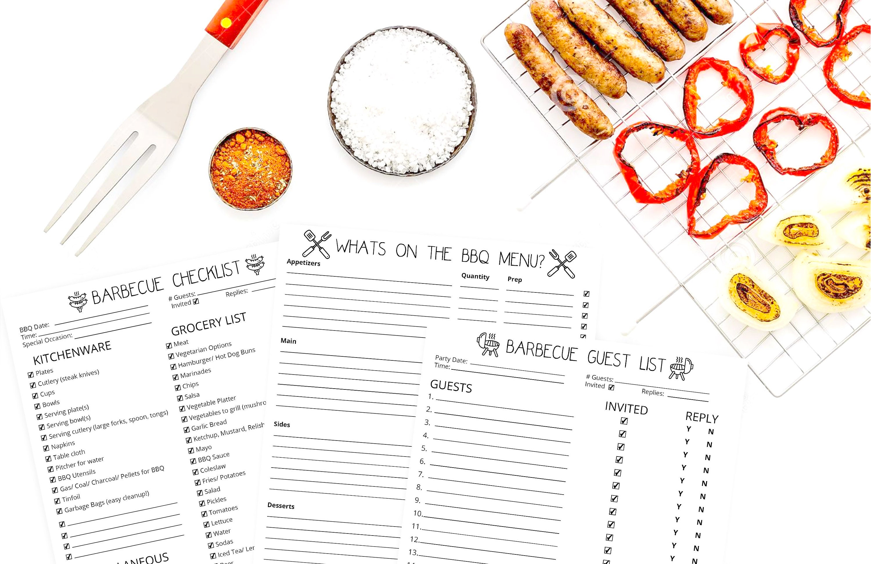 Summer BBQ Checklist | Fathers Day Barbecue Planner | Guest List ...