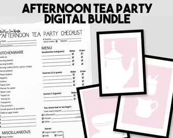 High Tea Digital Prints Tea Party Wall Art Printable - Etsy