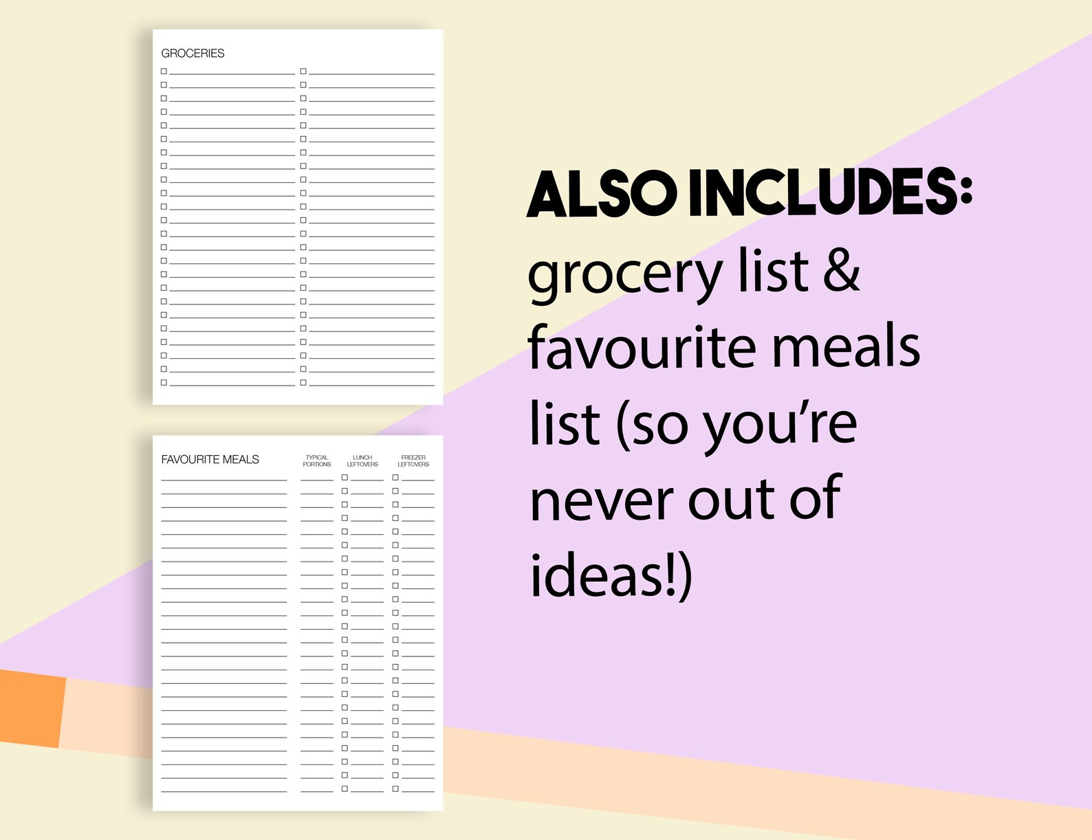 Editable Meal Plan Printable PDF | Make Meal Prep Easier | Zero Food ...
