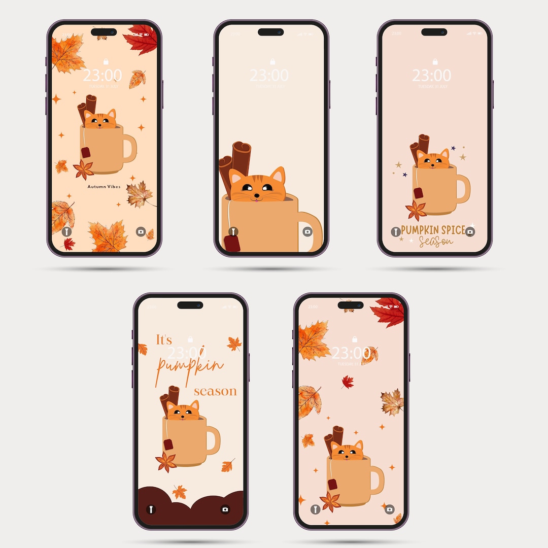 5 Cute Fall Phone Wallpaper for Fall Autumn Vibes Phone - Etsy