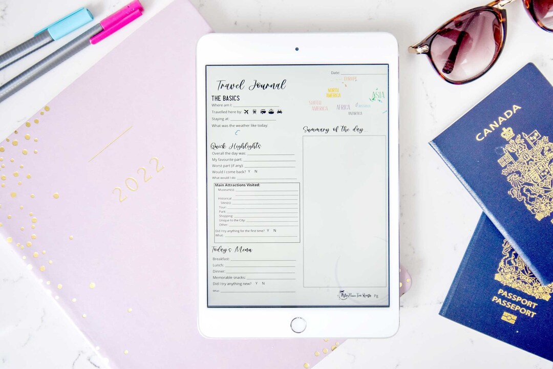 Printable Travel Journal With Writing Prompts Keepsake Travel Diary ...