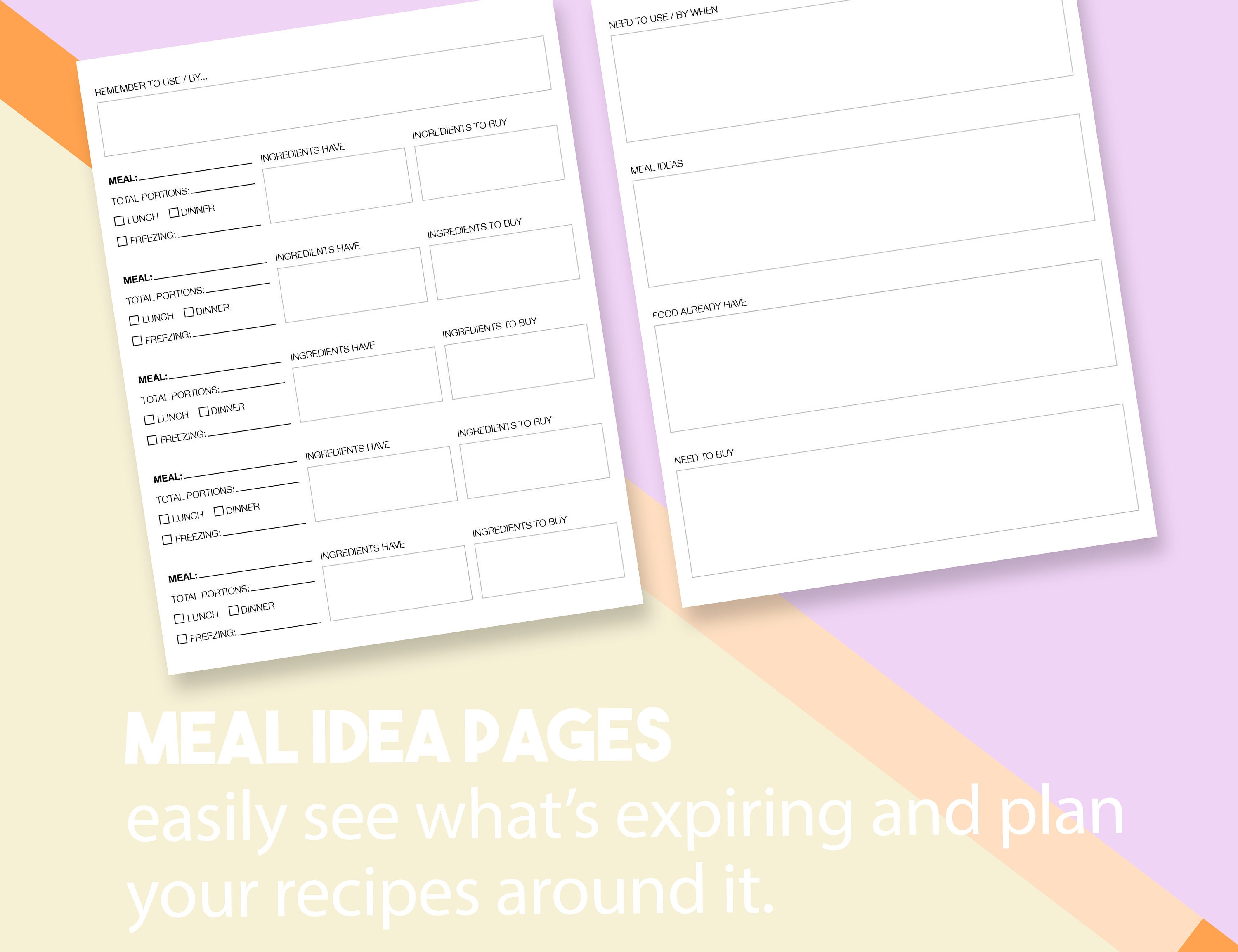 Editable Meal Plan Printable PDF Make Meal Prep Easier Zero Food Waste ...