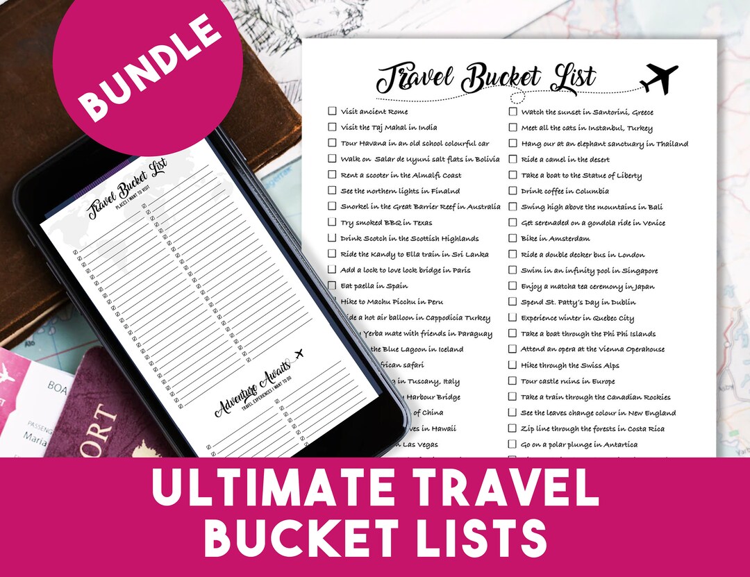 The Ultimate Travel Bucket Lists | Blank Template | Travel Experiences ...