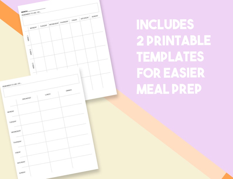 Editable Meal Plan Printable PDF Make Meal Prep Easier Zero Food Waste ...