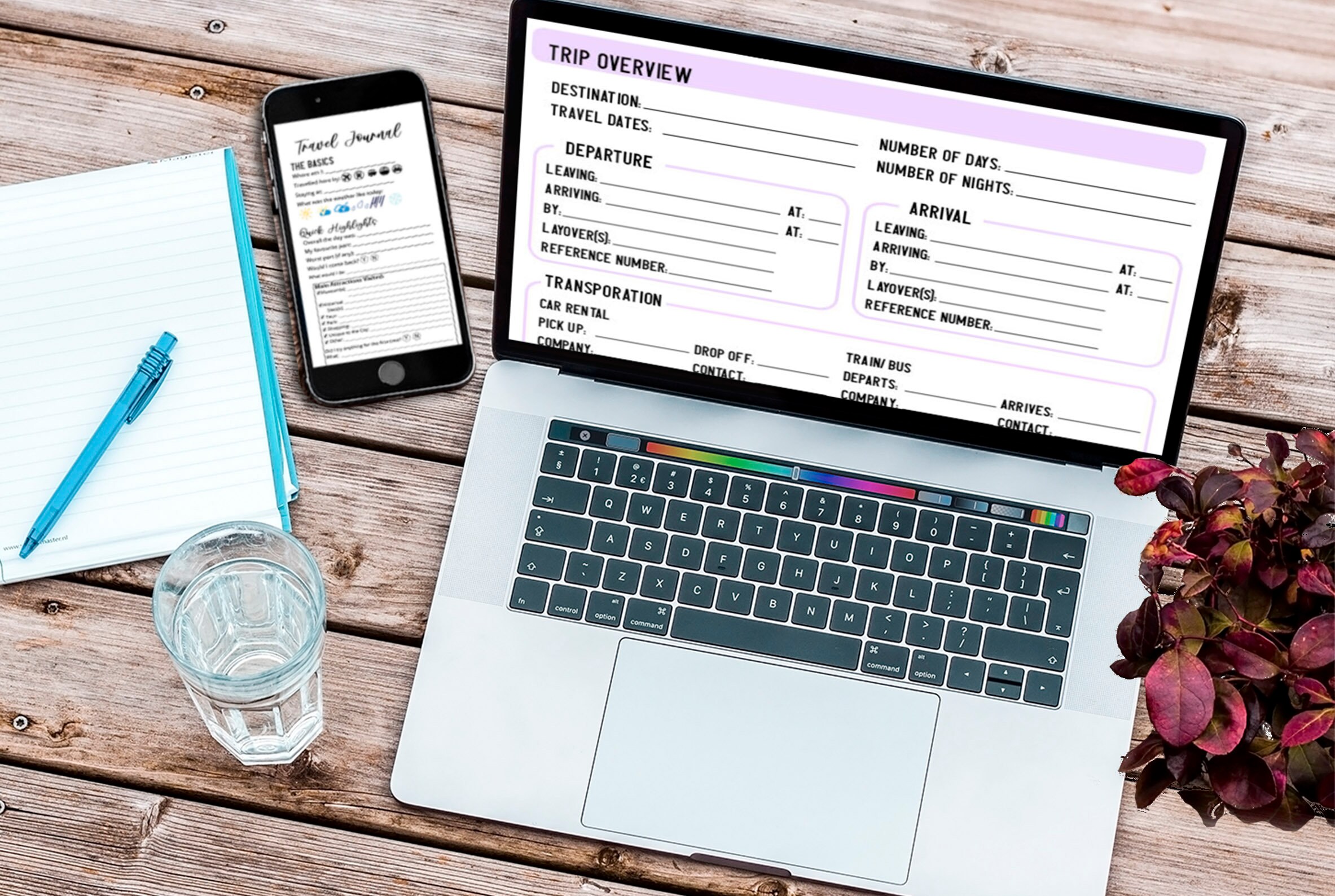 Digital Travel Planner & Journal Bundle | Travel Journal Vacation ...