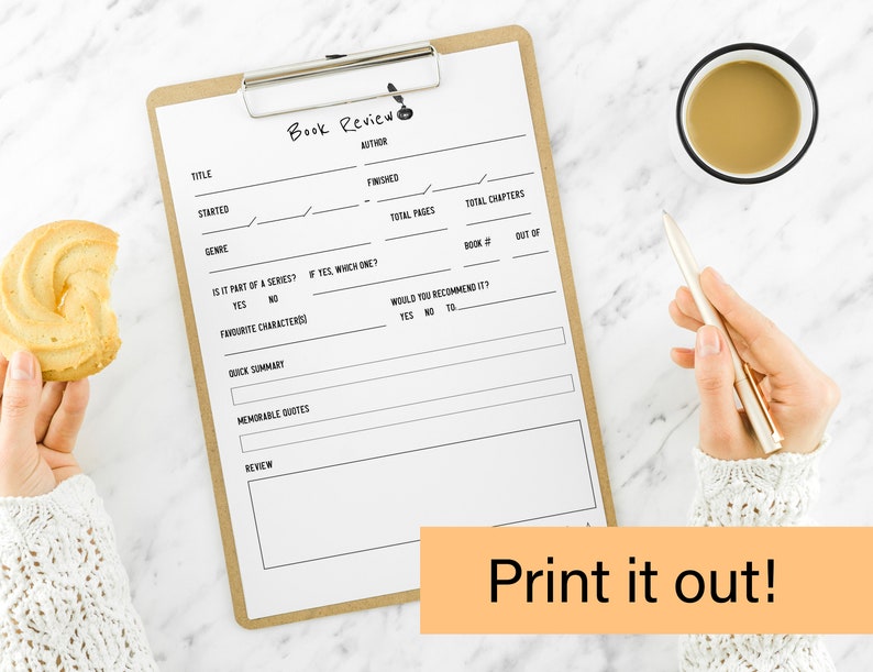 Book Review Template Printable Reading Journal Rate Books You Read ...