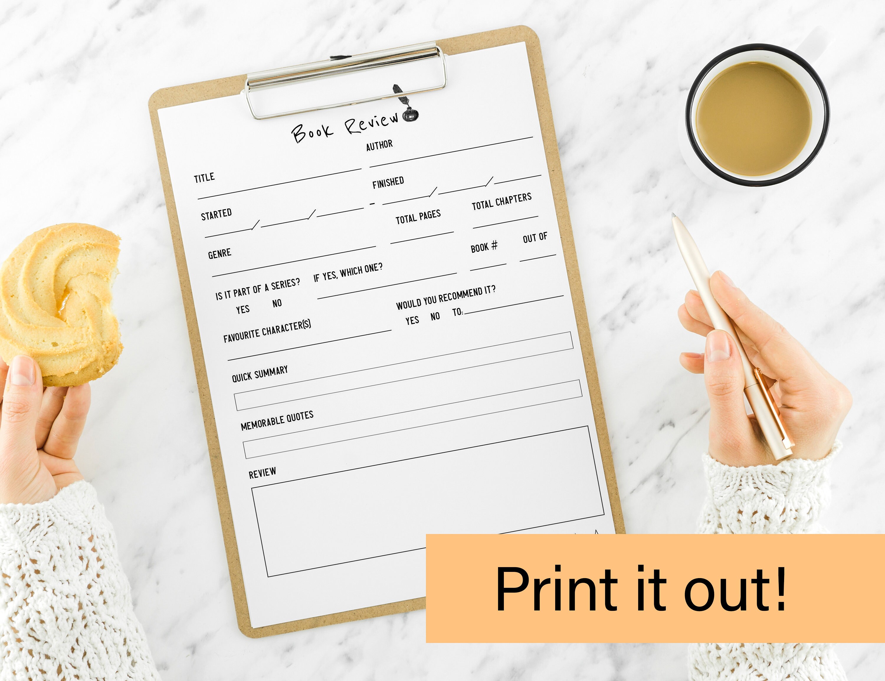 Book Review Template Printable Reading Journal Rate Books You Read ...