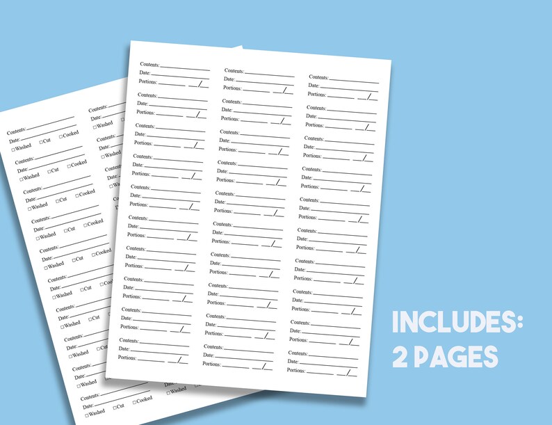 Meal Prep Food Labels Printable PDF | Fridge & Freezer Organization ...