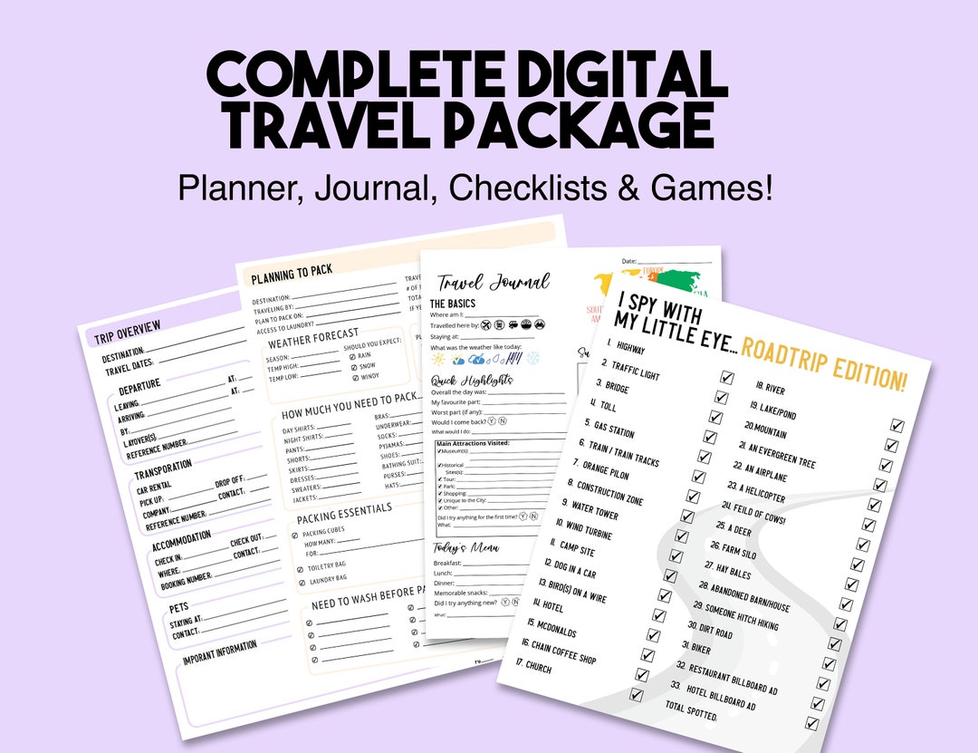 Ultimate Travel Digital Bundle | Travel Journal | Trip Planner ...