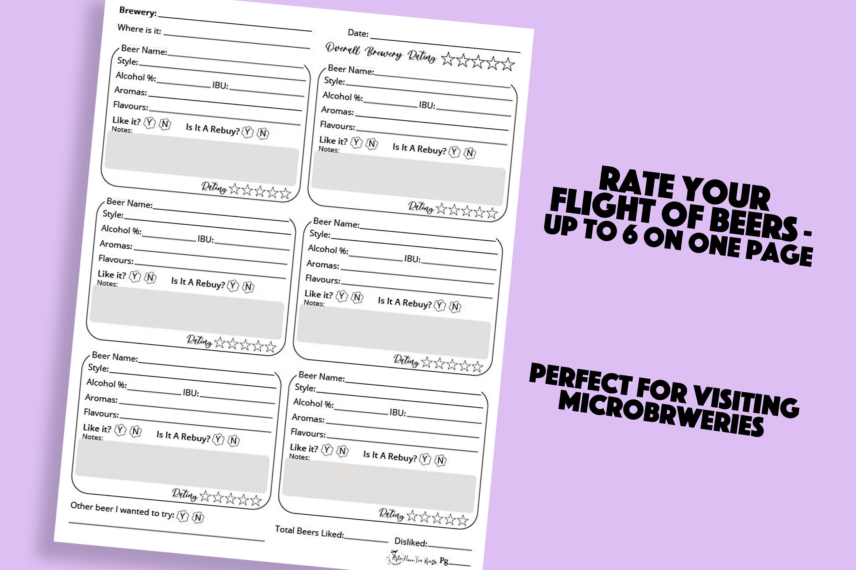 The Microbrew Beer Tasters BUNDLE Beer Tasting Flight Scorecard ...