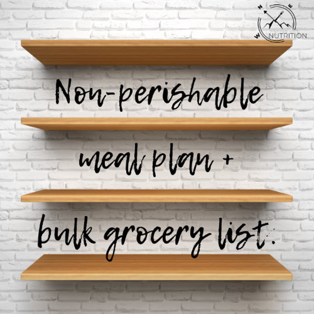 Non Perishable Meal Plan + Bulk Grocery List - Etsy