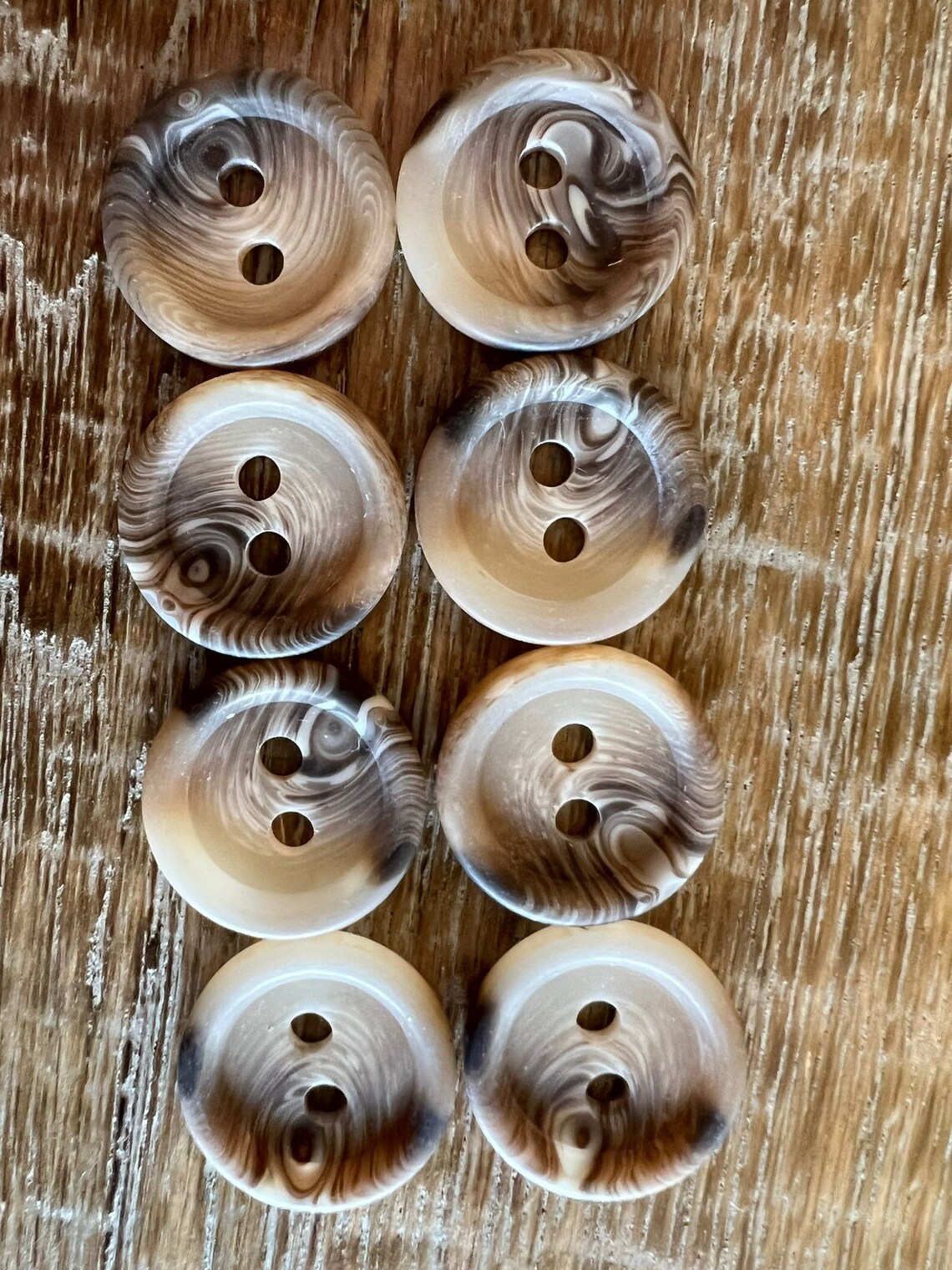 6pcs Faux Horn Buttons, Beige & Brown, 2-hole (25mm, 15mm, 12mm) - Etsy