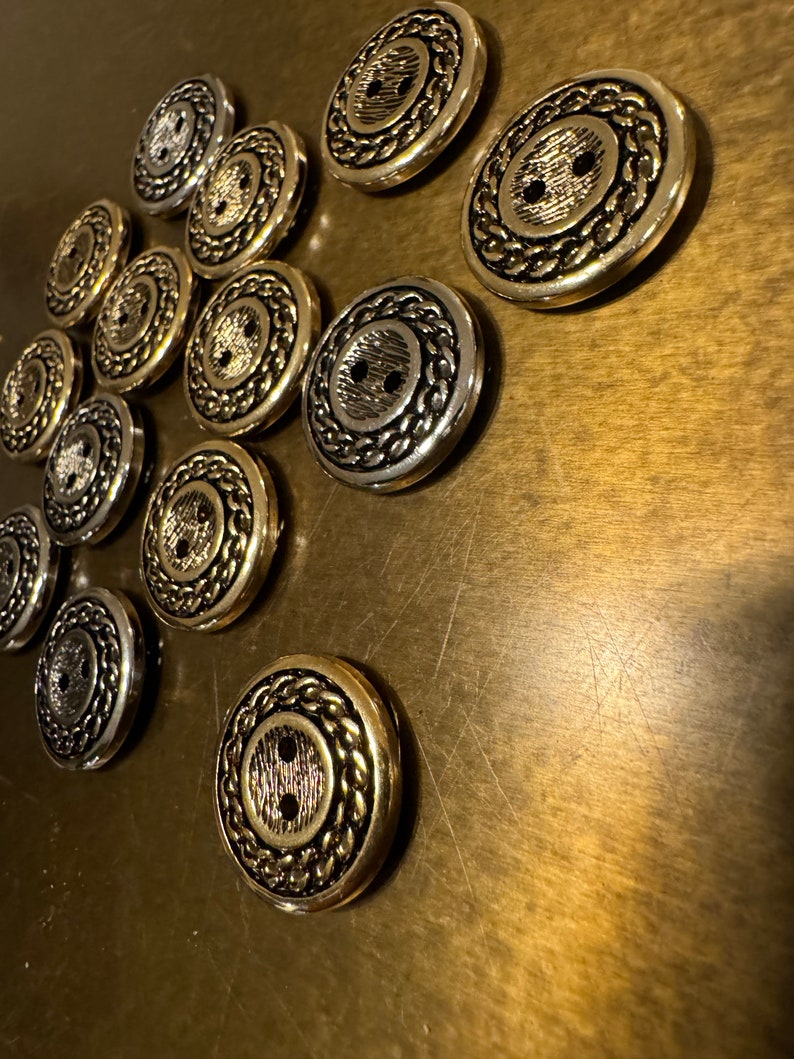 2cm Buttons, 34L Size, Gold, Silver, Chain Detail Buttons, Clothing ...