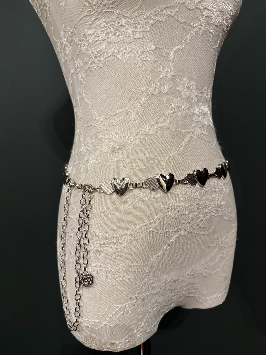 X-long Heart Chain Belt, Metal Heart Design, Swimwear, Dresses, FAN ...