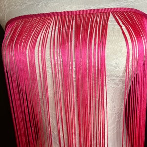 40" 100cm Wide Dense Fringe Trim, Fluorescent Pink, 27 Colours ...
