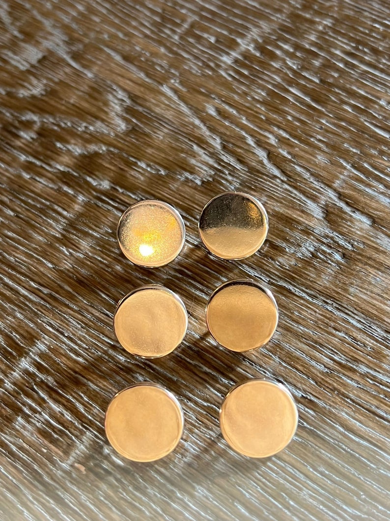 6pcs 15mm Metal Shank Gold Button Flat Heat Metal Buttons - Etsy