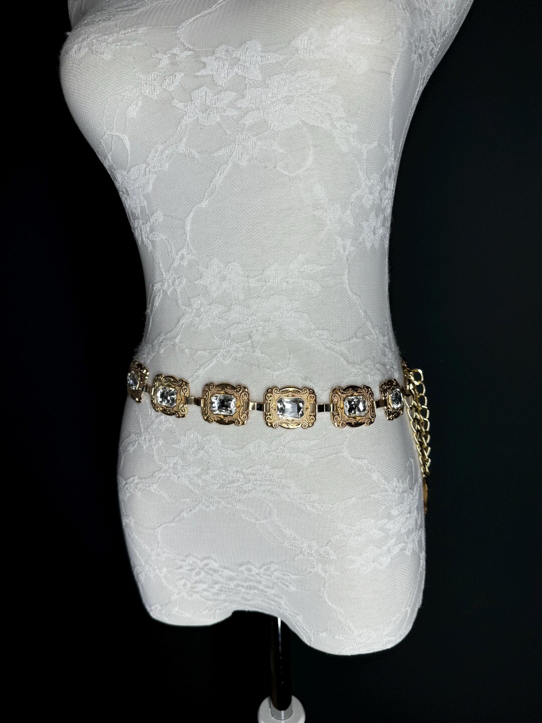 X-long Metal Jewel Belt, Metal Diamanté Belt, Teen Sizes, Size 18”-60 ...