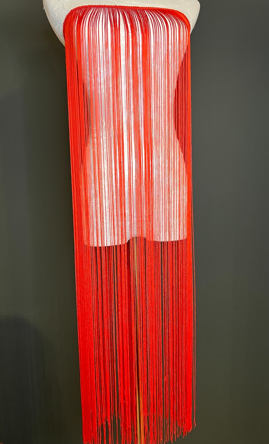 Red 40" 100cm Wide Dense Fringe Trim, Sewing Embellishment, 27 Colours ...