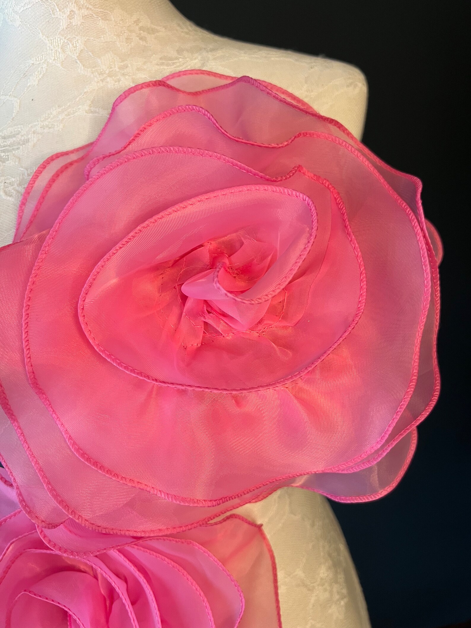 Large 3D Corsage Flower, Pink, 10” Wide, Pin on Corsage, Bridal ...