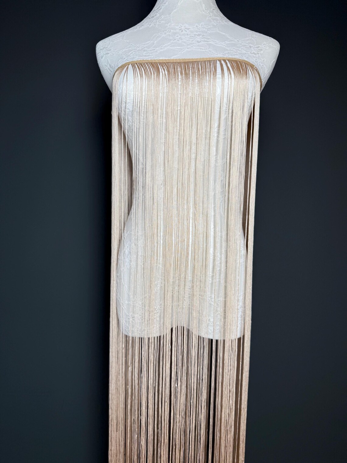 Champagne Fringe Trim, 40" Wide, Dense Quality, 27 Colour Options - Etsy