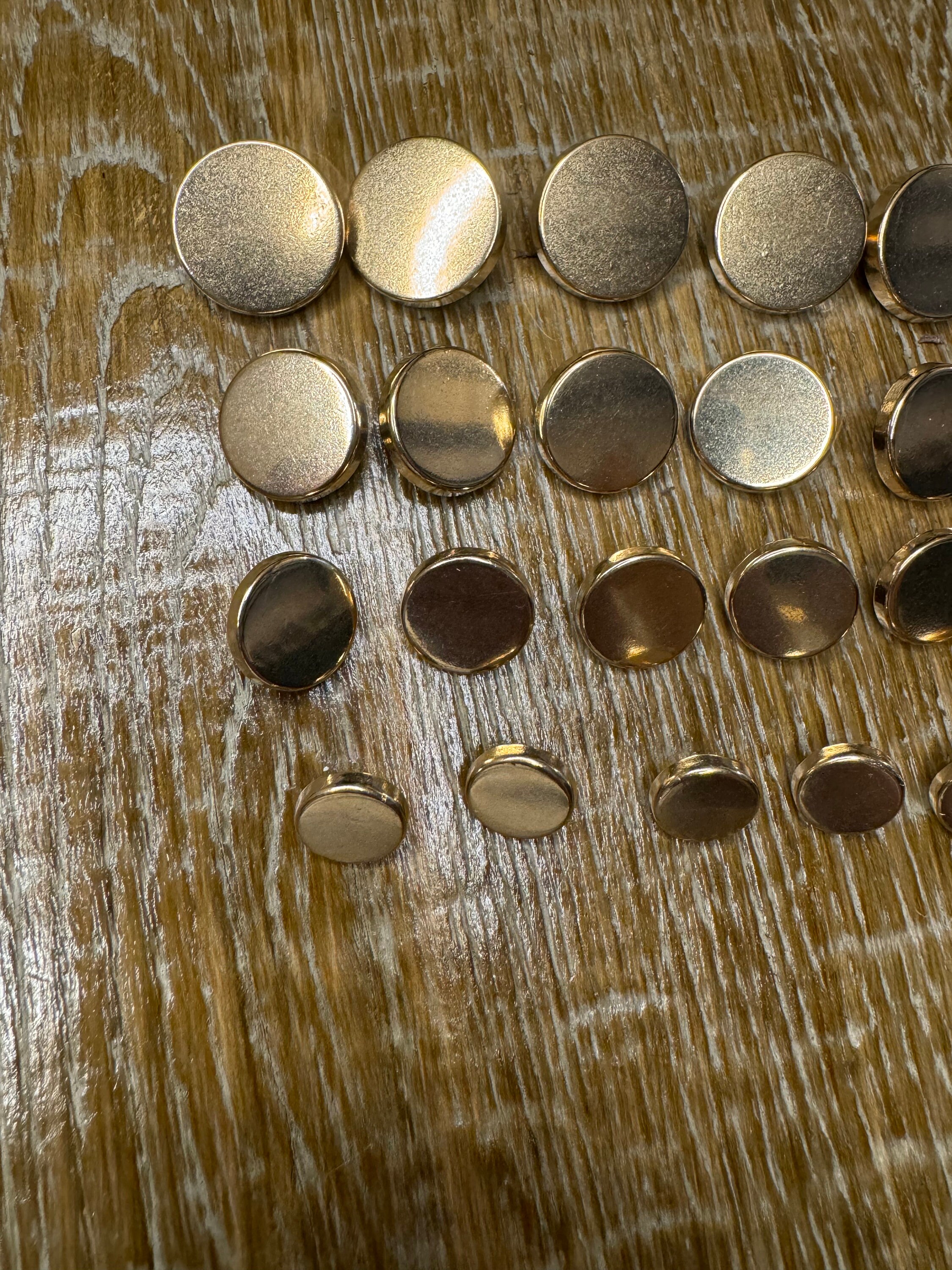 6pc, Alloy Metal Buttons, 18L, 24L, 28L, 32L, 11.5mm, 15mm, 18mm, 21mm ...