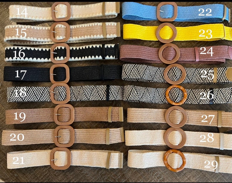 Boho Raffia Elasticated Beltsfashionable Vintage Belts - Etsy