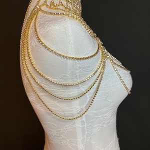 Rhinestone Body Chain, Gold, Silver, Diamanté Costume, Club Wear ...