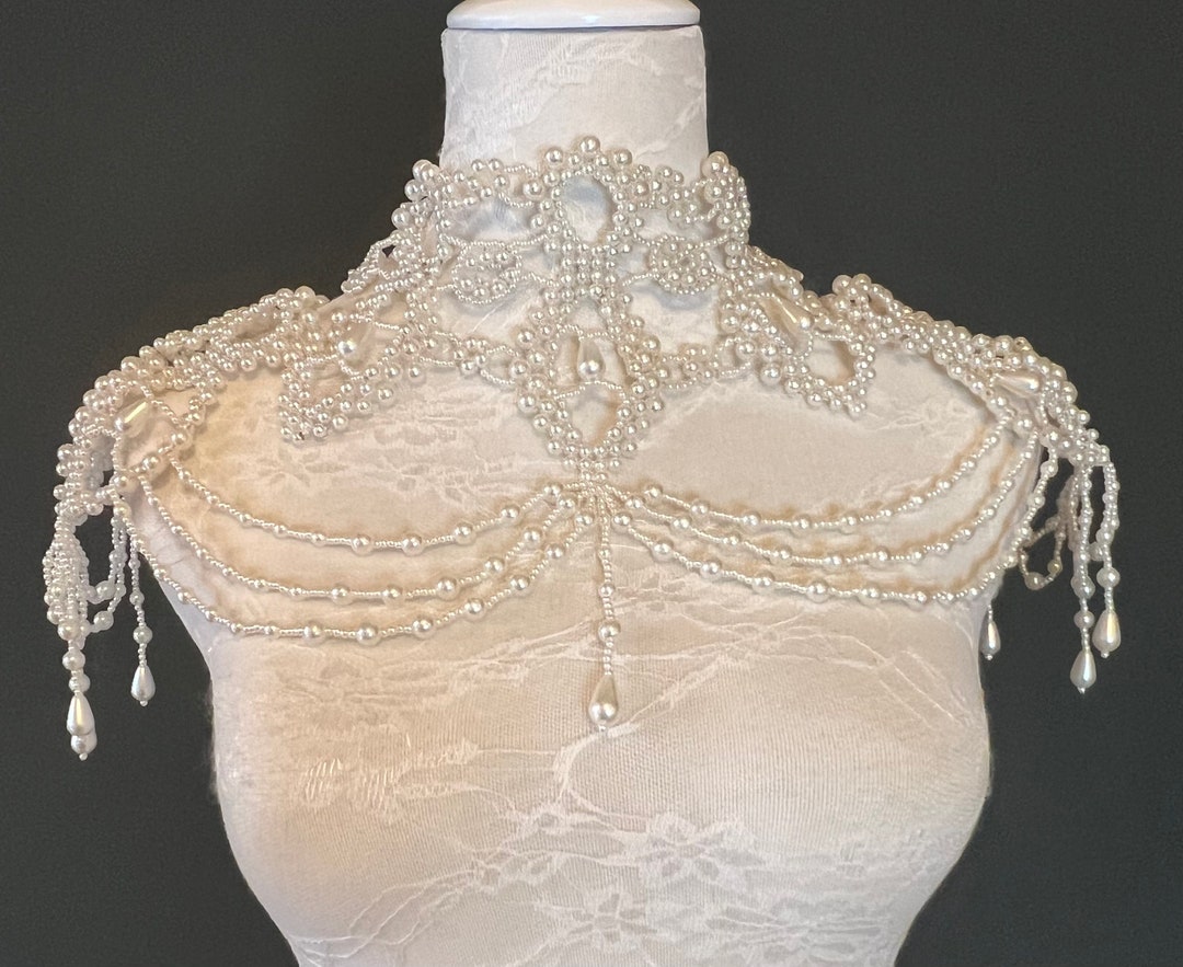 Bridal Pearl Shoulder Necklace - Etsy