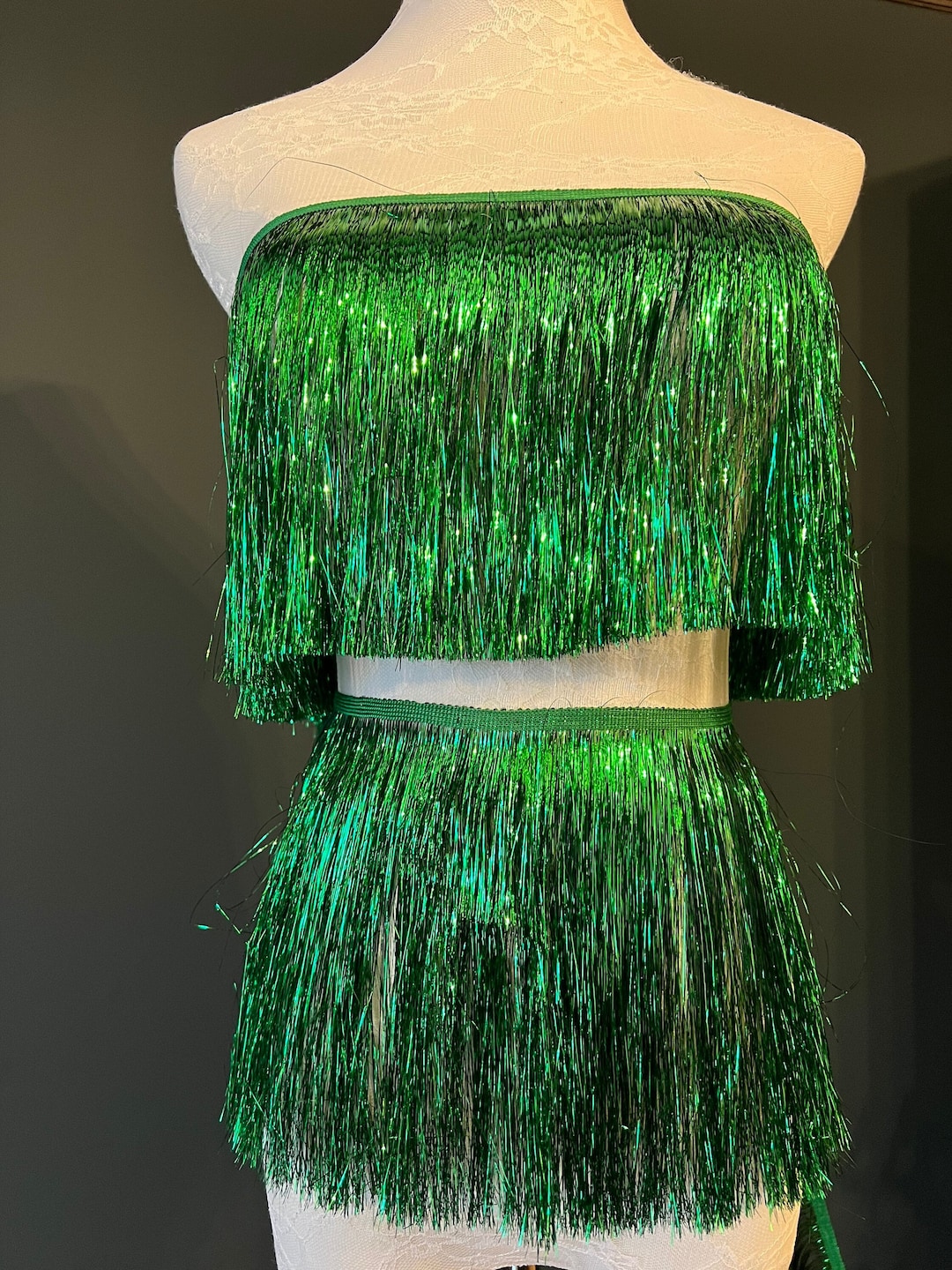 8” Wide Fringe, 17 Colours, Tinsel Fringe, Tassel Fringe, Dance Costume ...