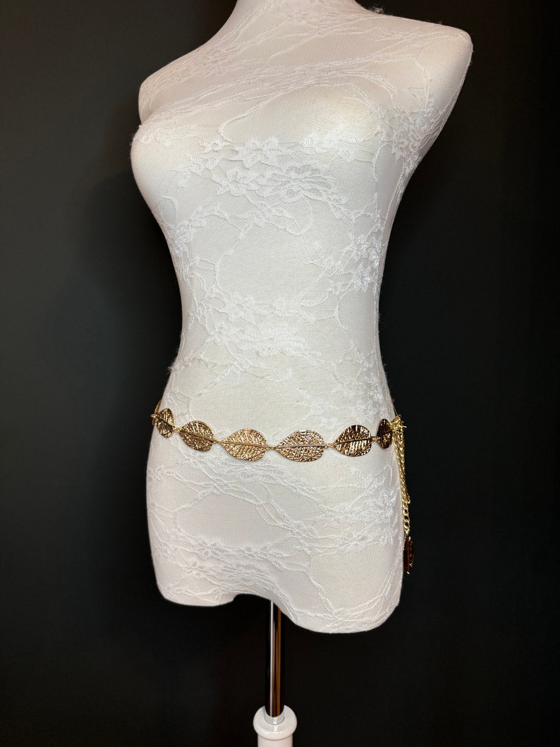X-long Leaf Chain Belt, Metal Leaf Design, Swimwear, Dresses, FAN ...